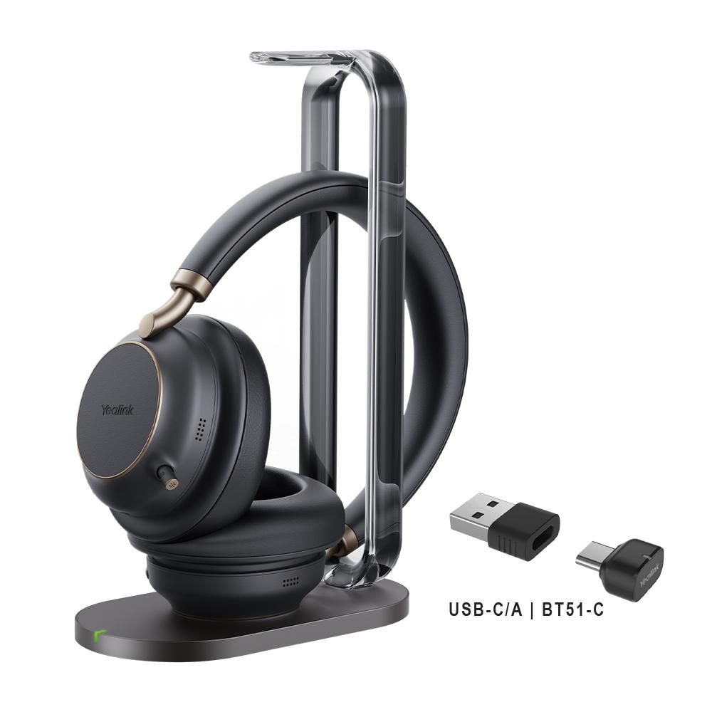 Yealink BH76 Plus with Charging Stand UC Black USB-C/A - 1208700 - 888VoIP