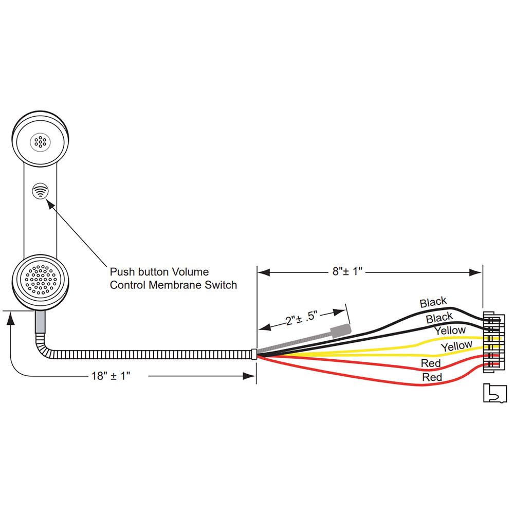 Viking 263165 Black Handset with Armored Cable - 888VoIP