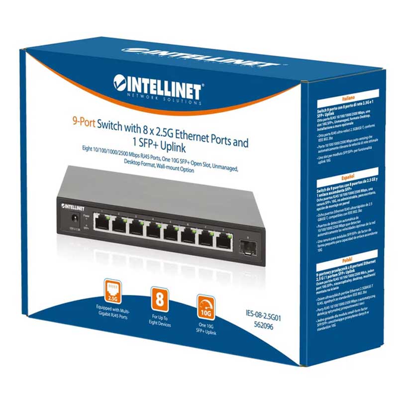 Intellinet IES-08-2.5G01 9-Port 2.5G Switch - 562096 - 888VoIP