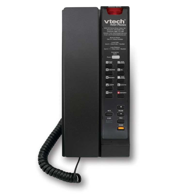VTech Hospitality A2211-SPK Matte Black - 80-H0DC-13-000 Analog Corded ...